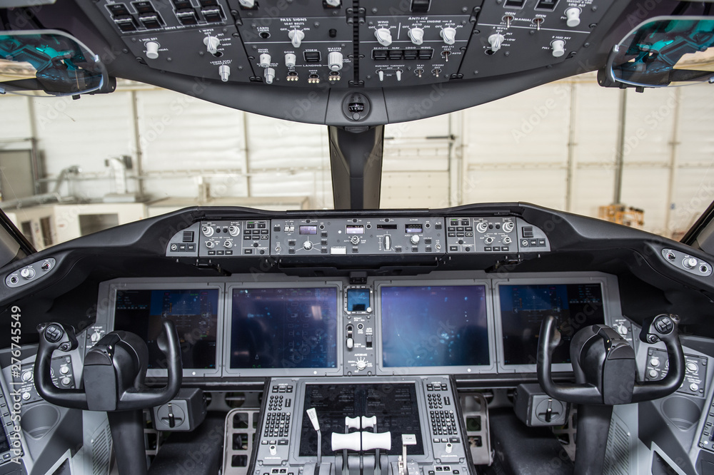 cockpit of airplane Stock Photo | Adobe Stock
