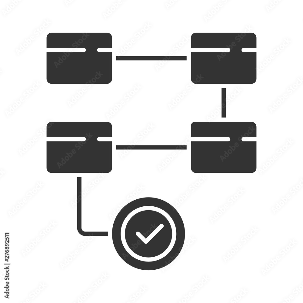 Image vectorielle Stock Activity diagram glyph icon. Workflow actions. Process map. Deployment ...