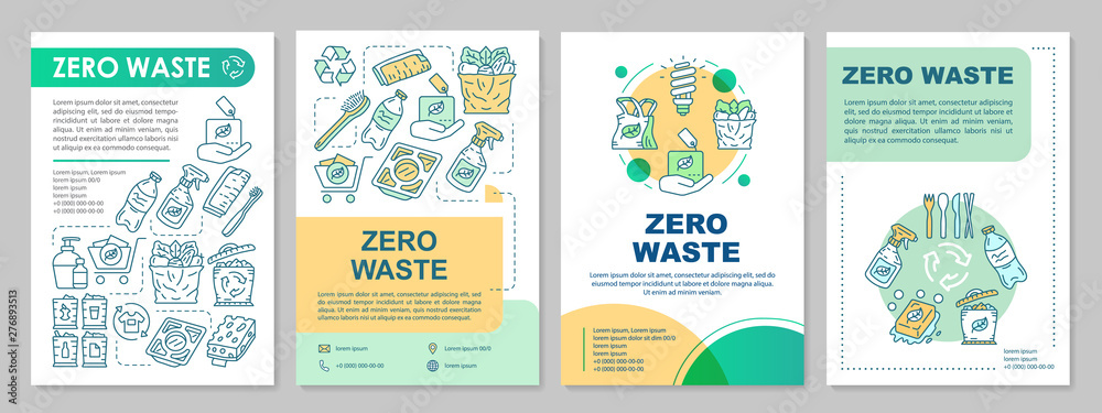 Zero waste lifestyle brochure template layout. Eco-friendly flyer ...