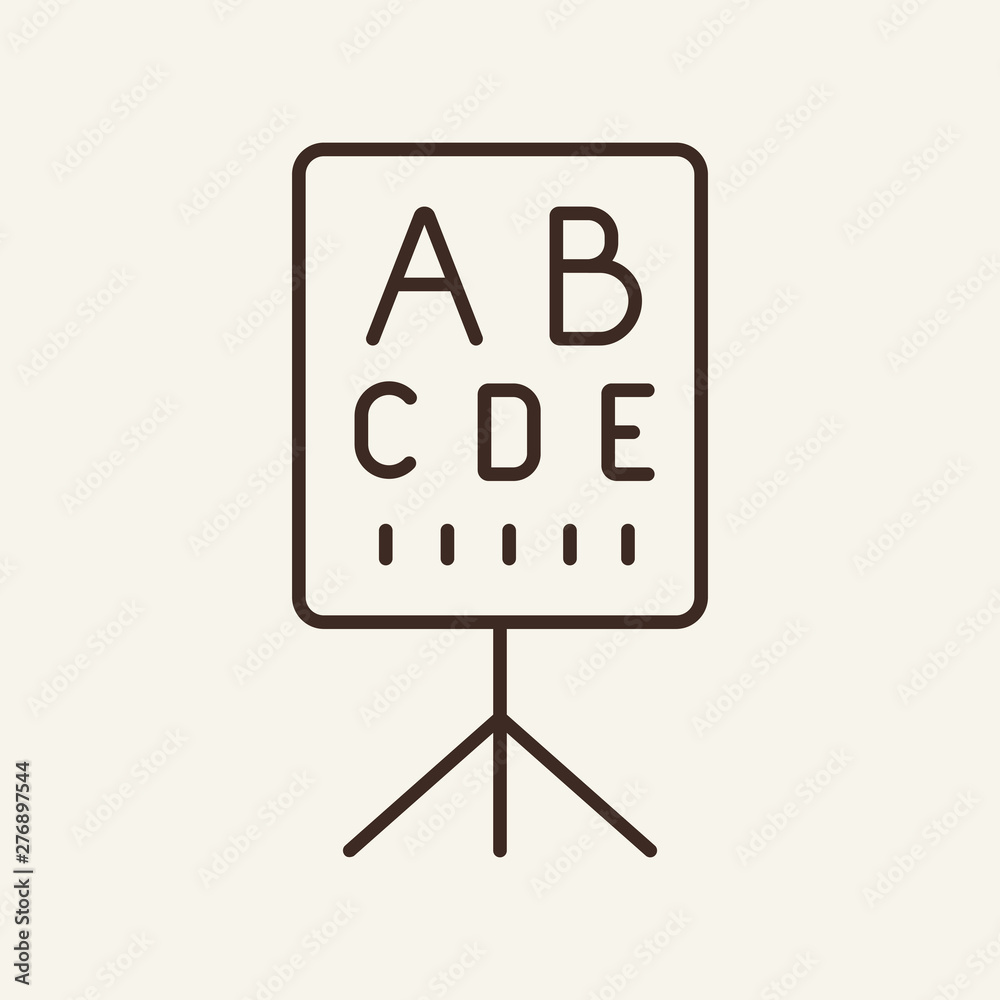 Image vectorielle Stock Vision test board line icon. Eyesight exam ...