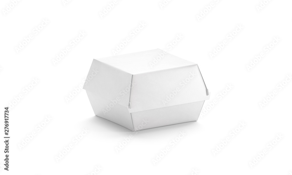 Blank white burger box mockup, isolated, side view, 3d rendering Stock ...