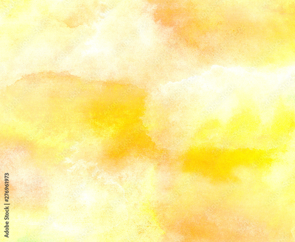 Smeared ink effect bright orange and yellow color shades watercolor ...