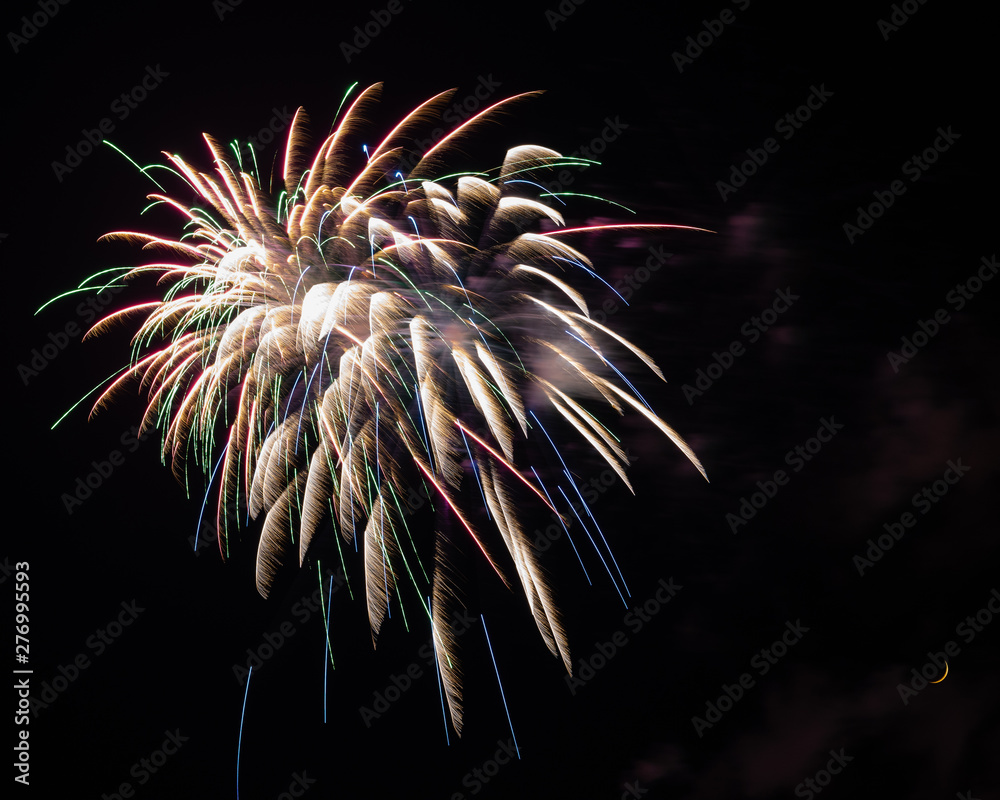 Beautiful 4th of July Fireworks Expolding in the Night Sky Stock Photo ...