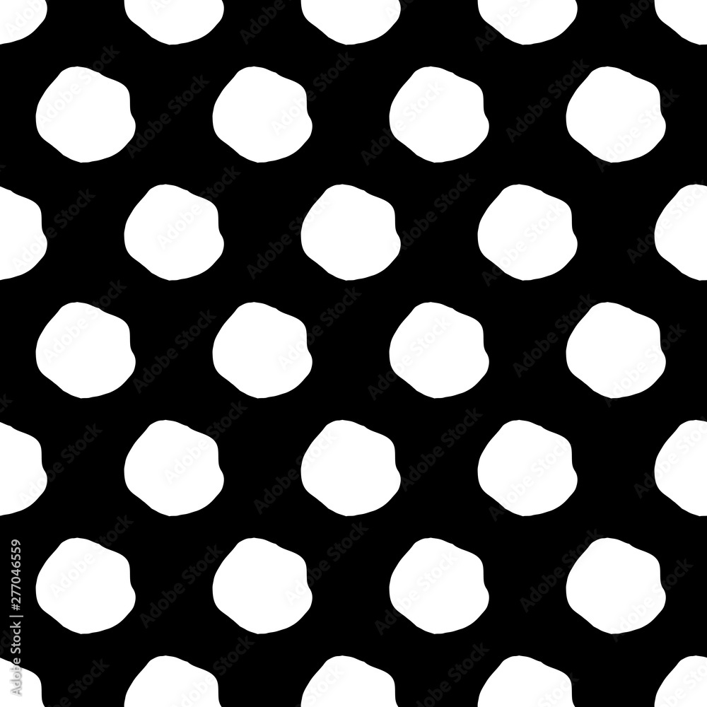 Abstract spot background with hand drawn spots. Funny vector black and ...