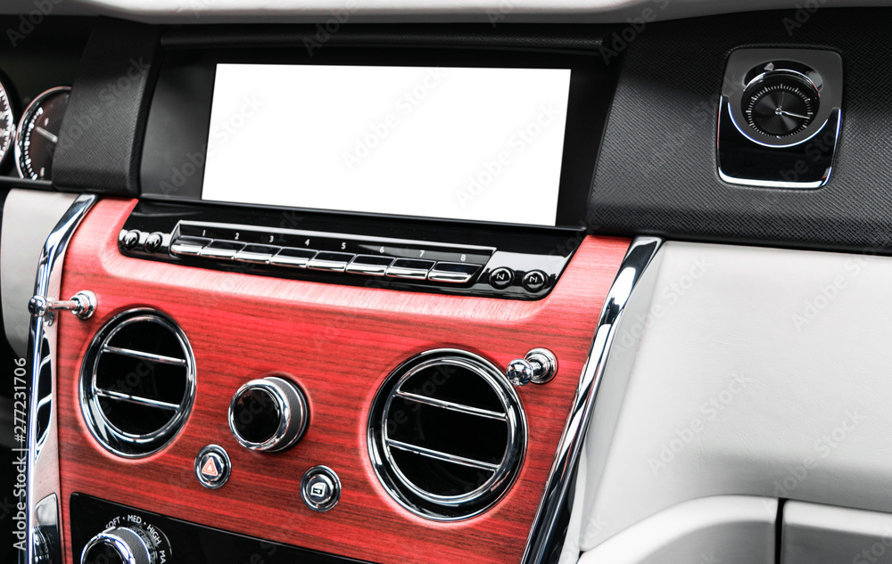 Monitor in car with isolated blank screen use for navigation maps and ...