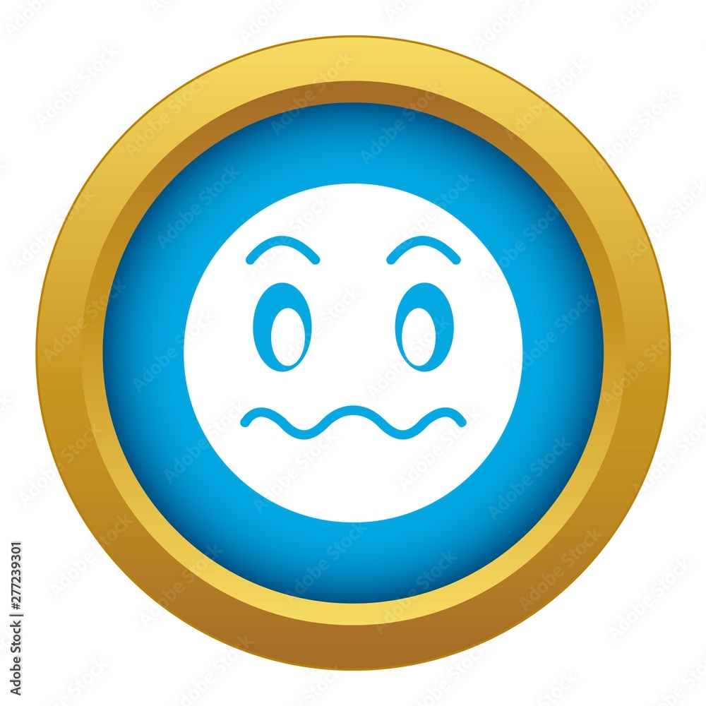 Suspicious emoticon blue vector isolated on white background for any ...