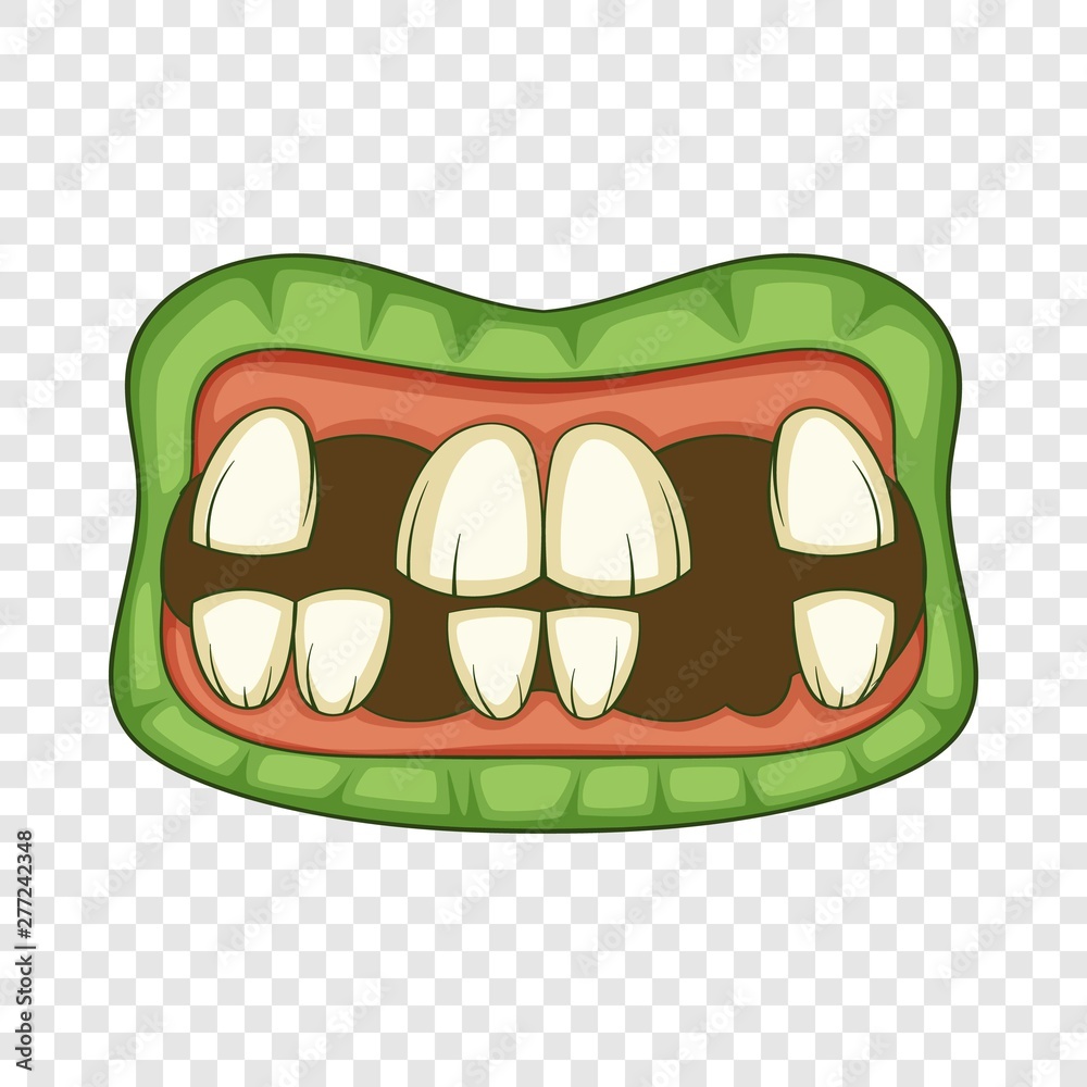 Zombie teeth icon. Cartoon illustration of zombie mouth vector icon for ...
