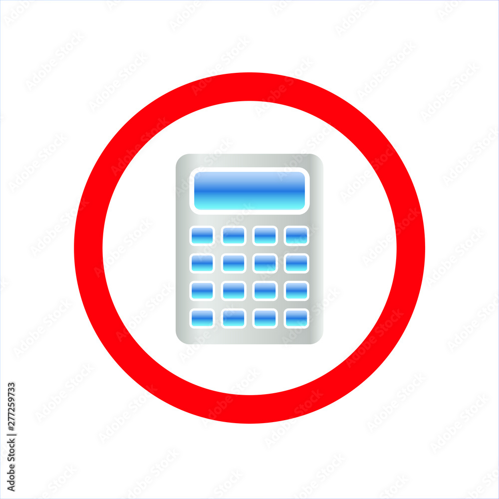 no calculator icon technology symbol vector Stock Vector | Adobe Stock
