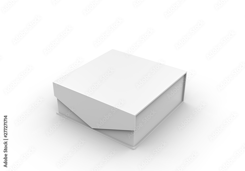 White blank hard cardboard box for branding presentation and mock up ...