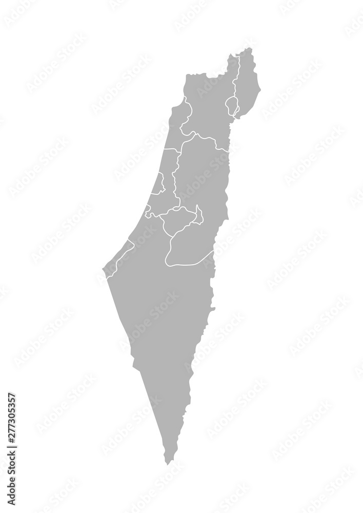 Vector isolated illustration of simplified administrative map of Israel ...