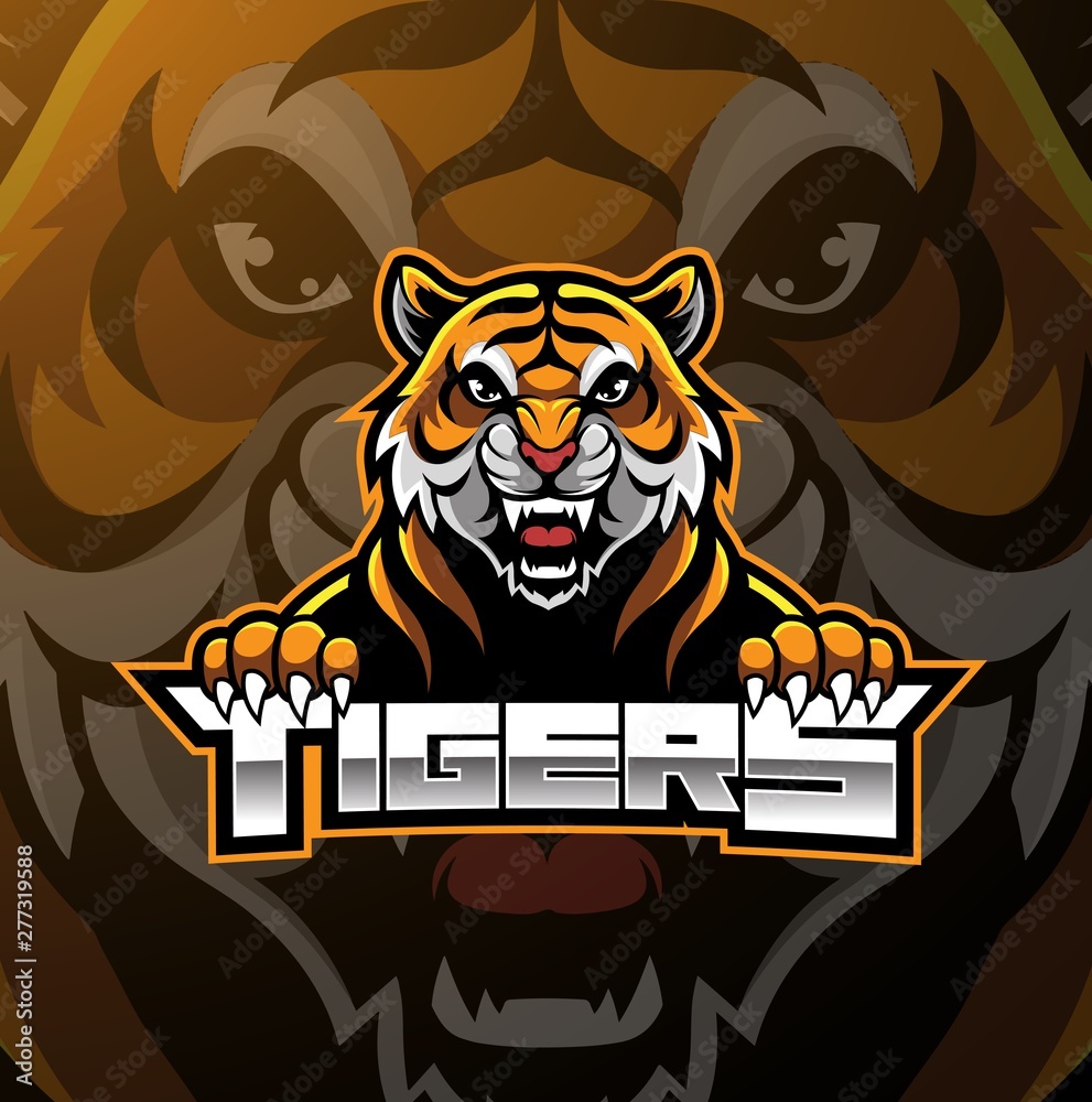 Tiger face mascot logo design Stock Vector | Adobe Stock