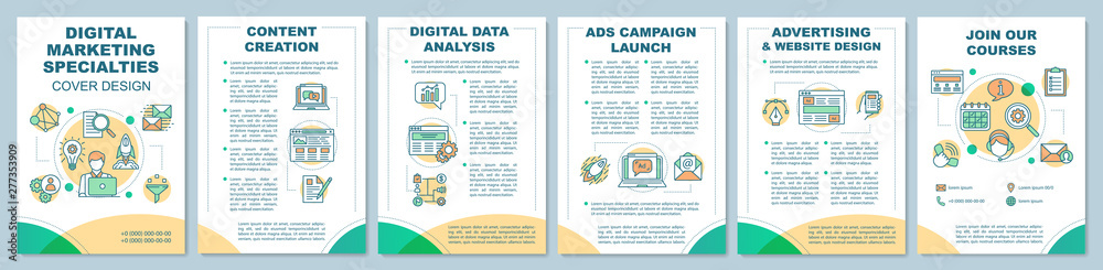 Digital marketing specialties brochure template layout. Flyer, booklet ...