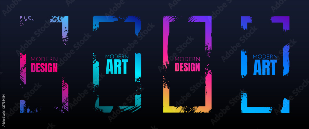 Vector frame for text. Modern Art graphics. Dynamic frame stylish ...