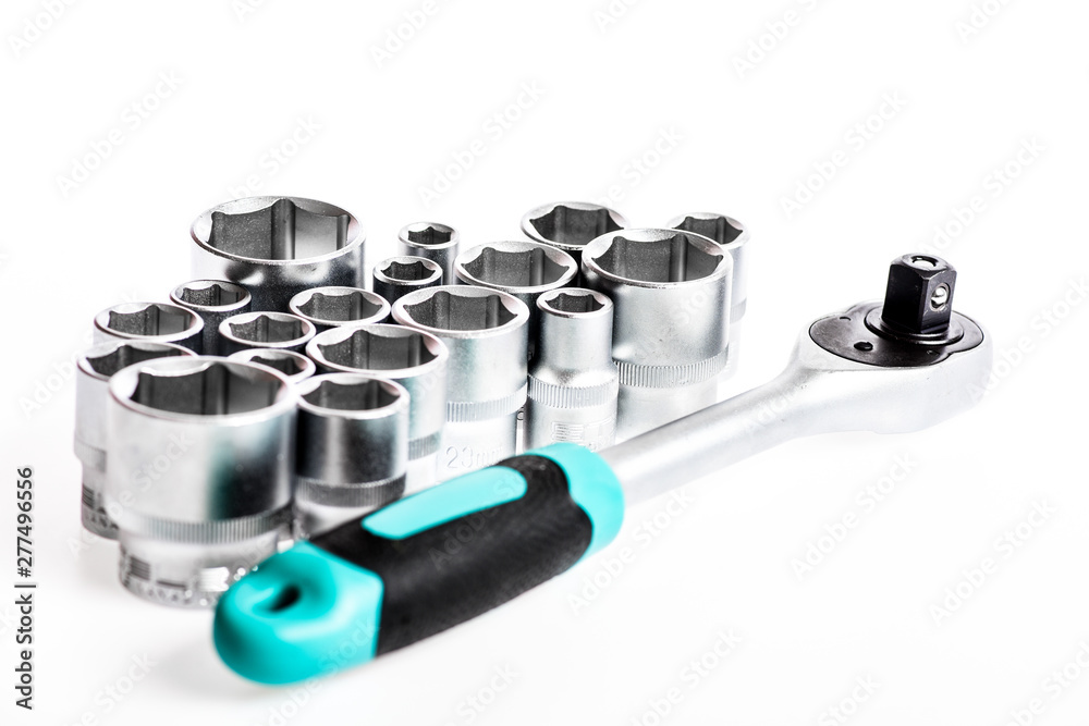 Knob for socket wrench nut ratchet close up. Ratchet tool. Ratchet ...