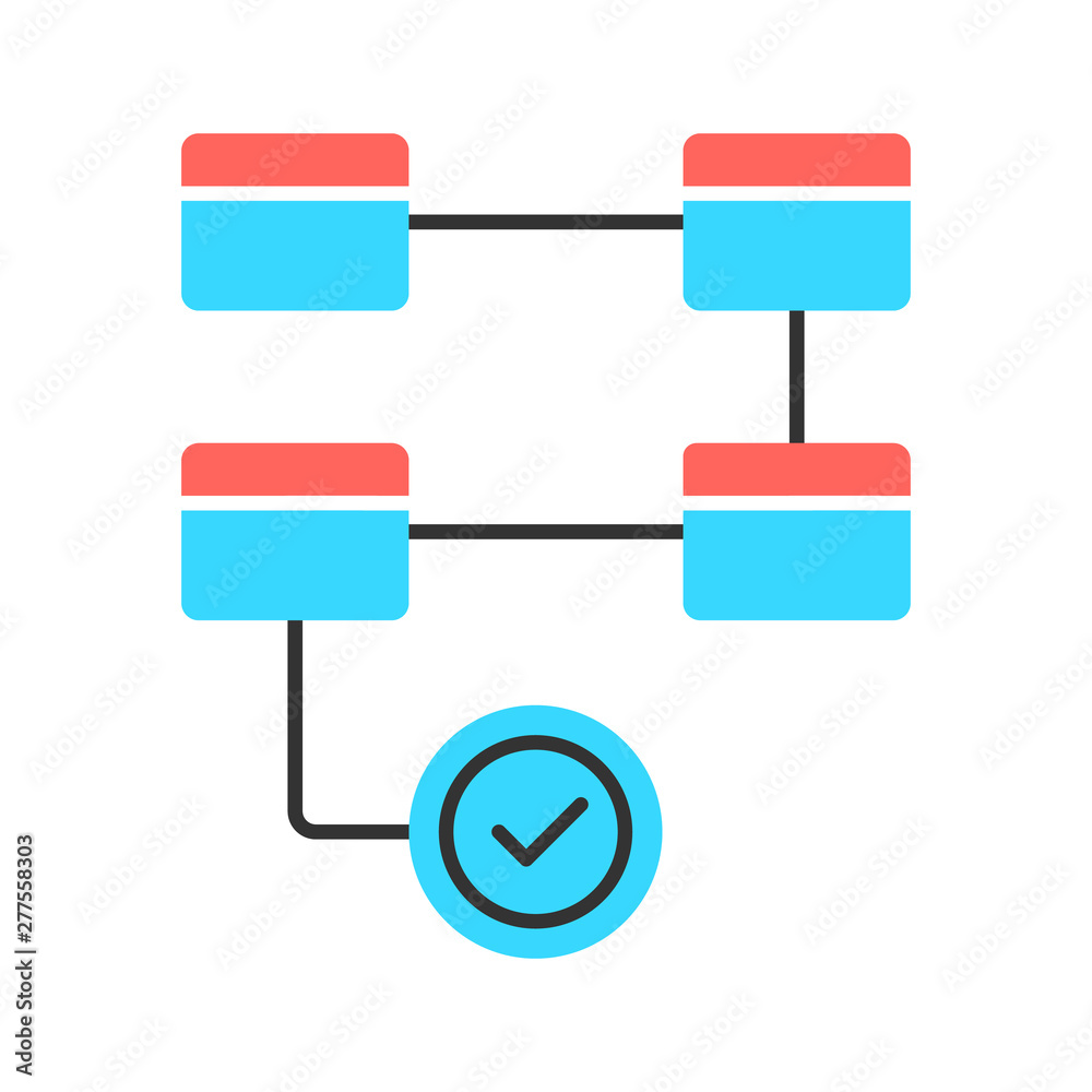 Activity diagram color icon. Workflow actions. Process map. Deployment ...