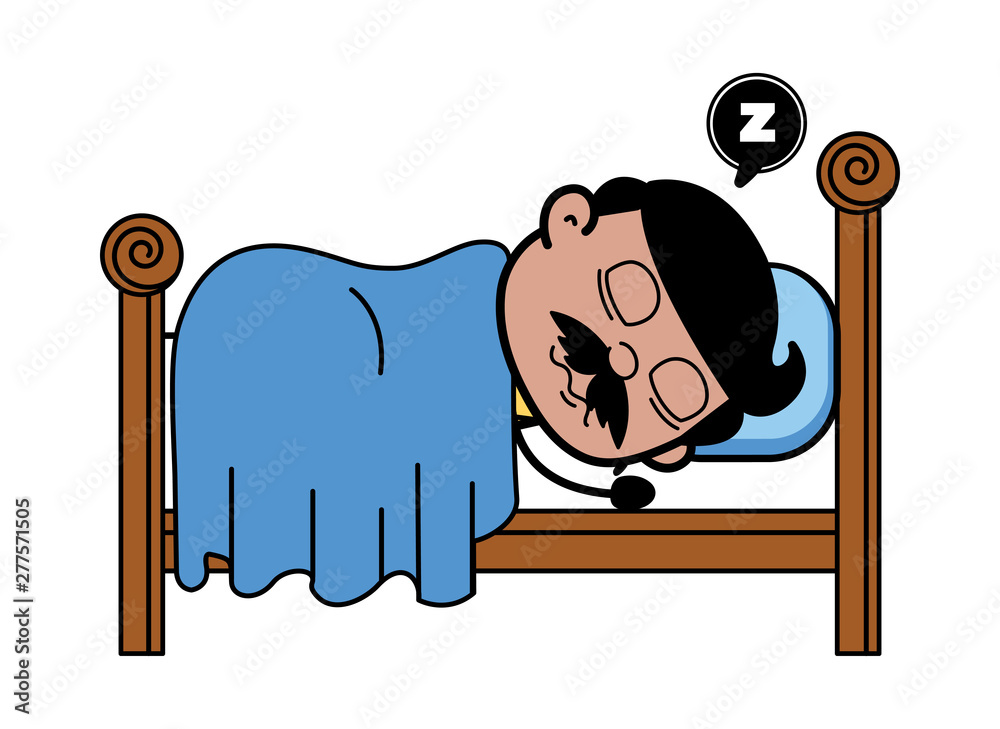 Indian Boy Sleeping Cartoon
