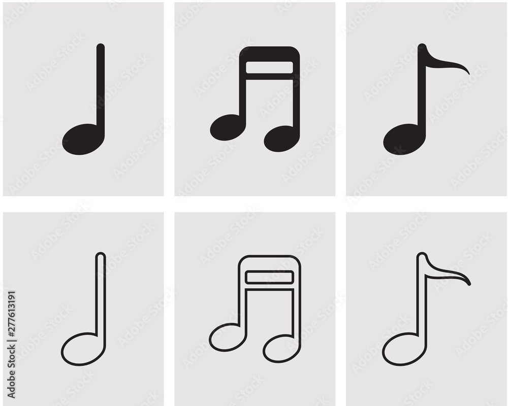Music note symbols logo and icons Stock Vector | Adobe Stock