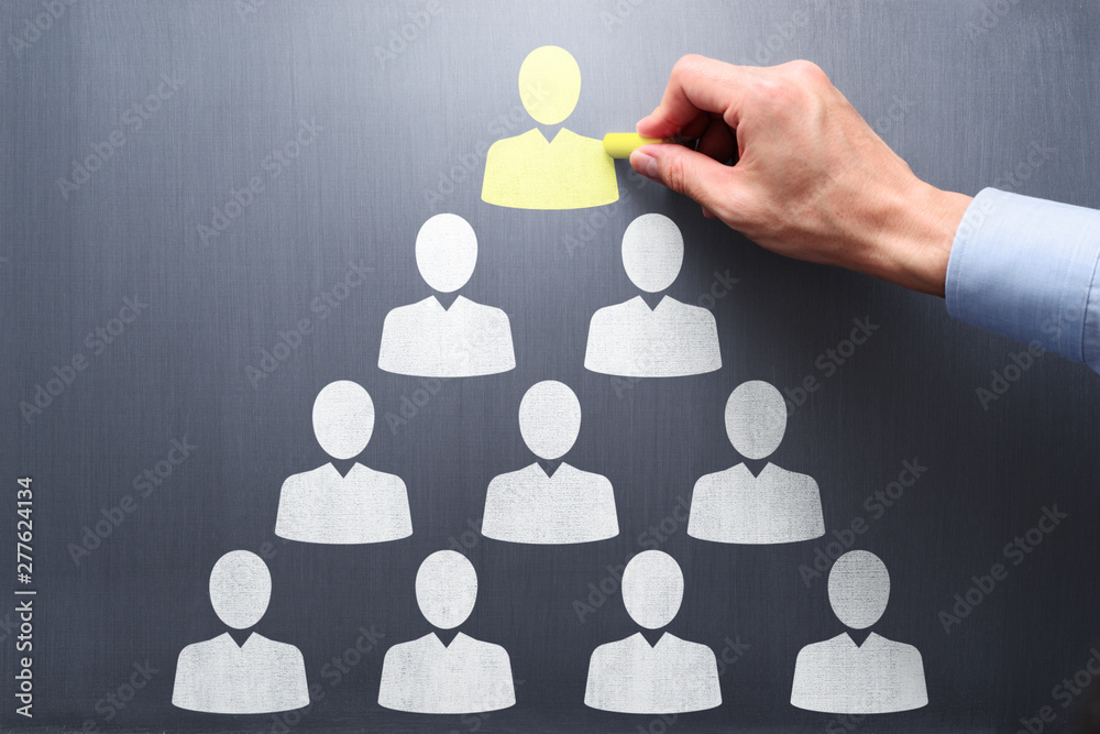 Foto Stok Leader of company organization. Human resource management and ...