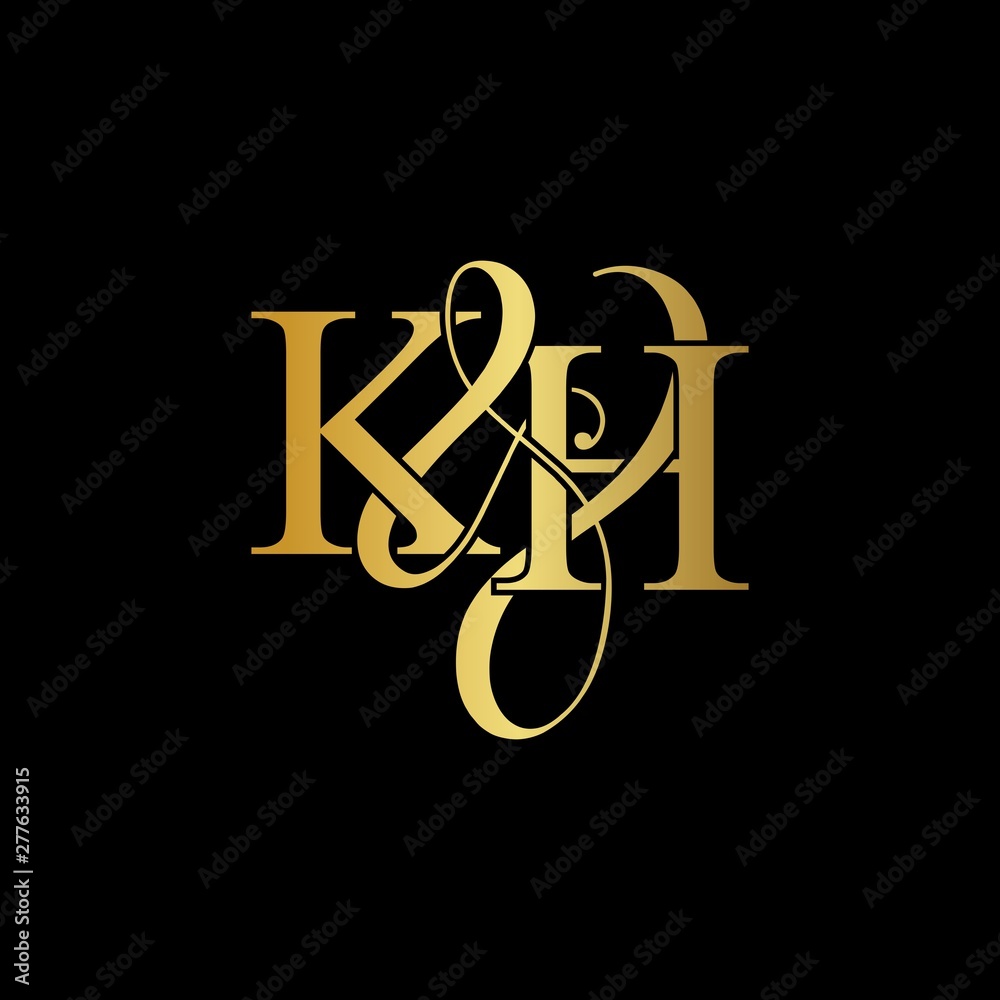K & H KH logo initial vector mark. Initial letter K & H KH luxury art ...