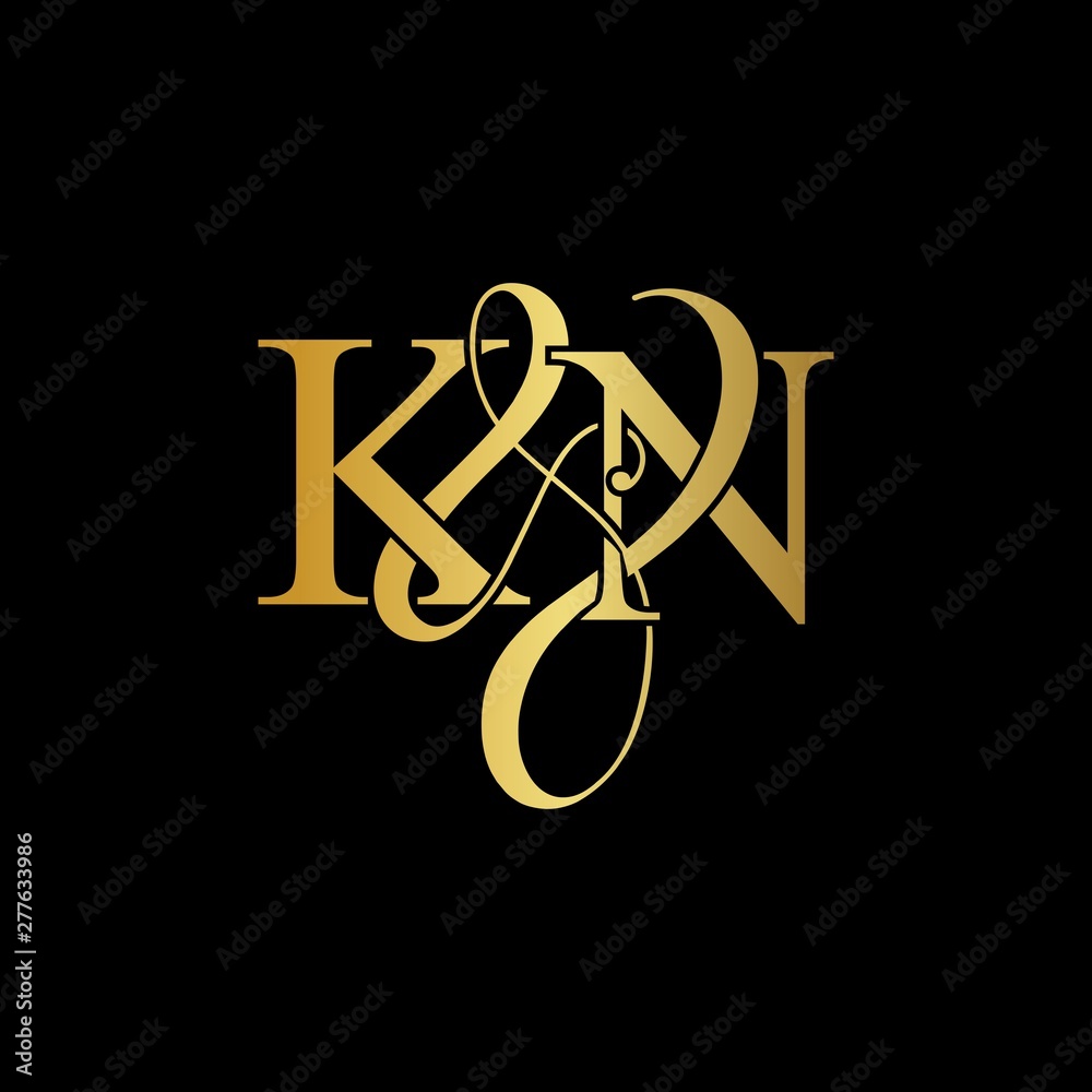 K & N KN logo initial vector mark. Initial letter K & A KA luxury art ...