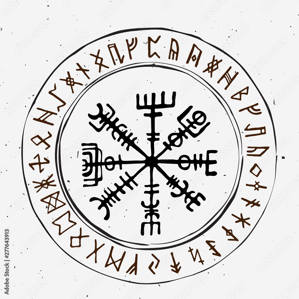 Image vectorielle Stock Futhark norse islandic and viking runes set ...