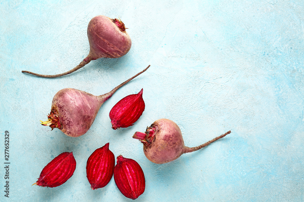 Fresh beet on color background Stock Photo | Adobe Stock