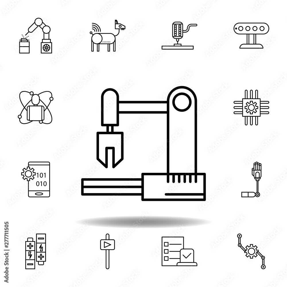Robotics industrial robot outline icon. set of robotics illustration icons. signs, symbols can ...