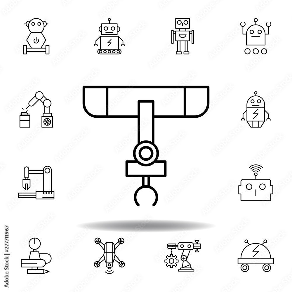 Robotics industrial robot outline icon. set of robotics illustration icons. signs, symbols can ...
