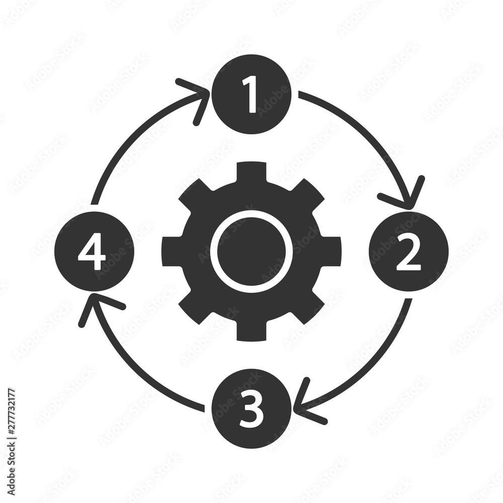 Process diagram glyph icon. PFD. Flowsheet. Continuous process map ...