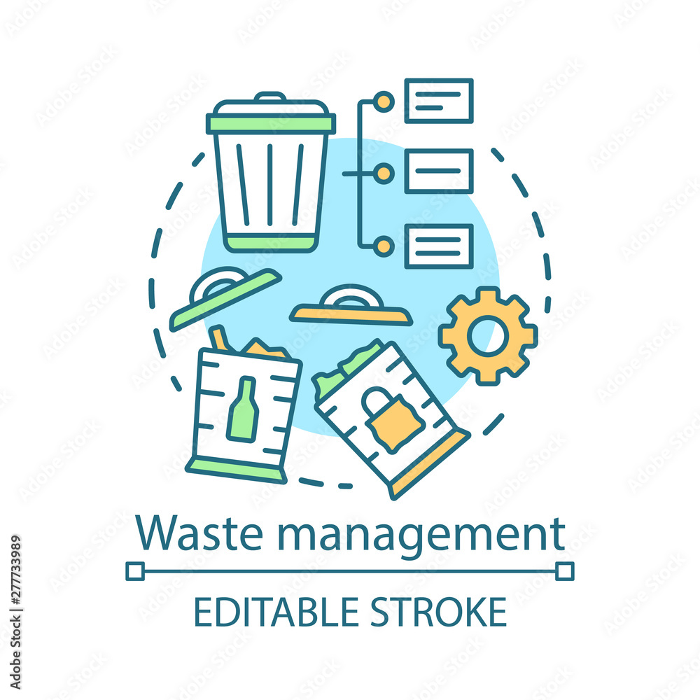 Zero waste living, waste management concept icon. Recyclable products ...