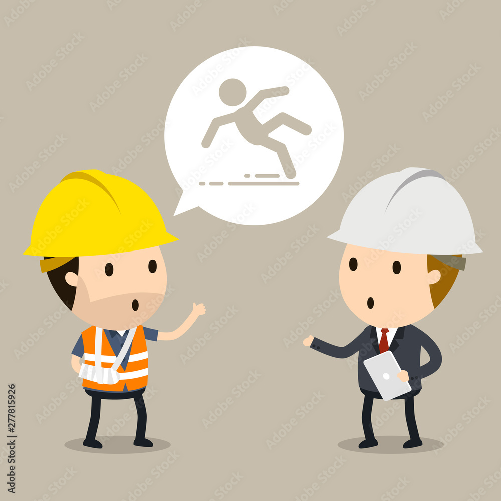 Talk to the manager about workplace safety, Vector illustration, Safety ...