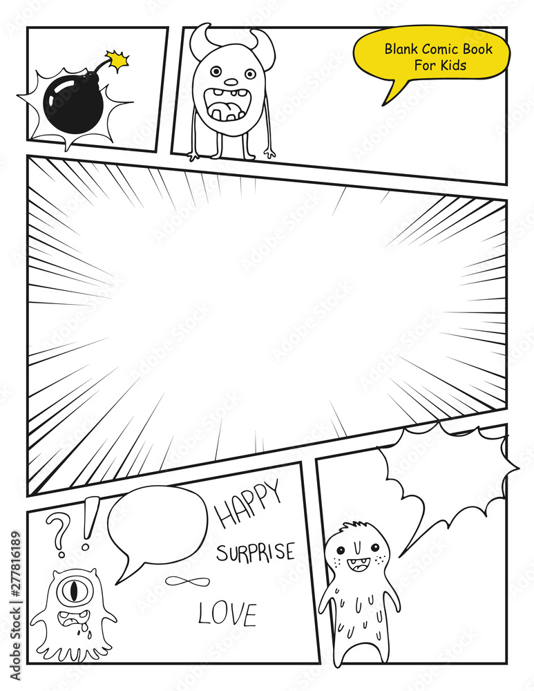 children comic book template, Stock Vector | Adobe Stock