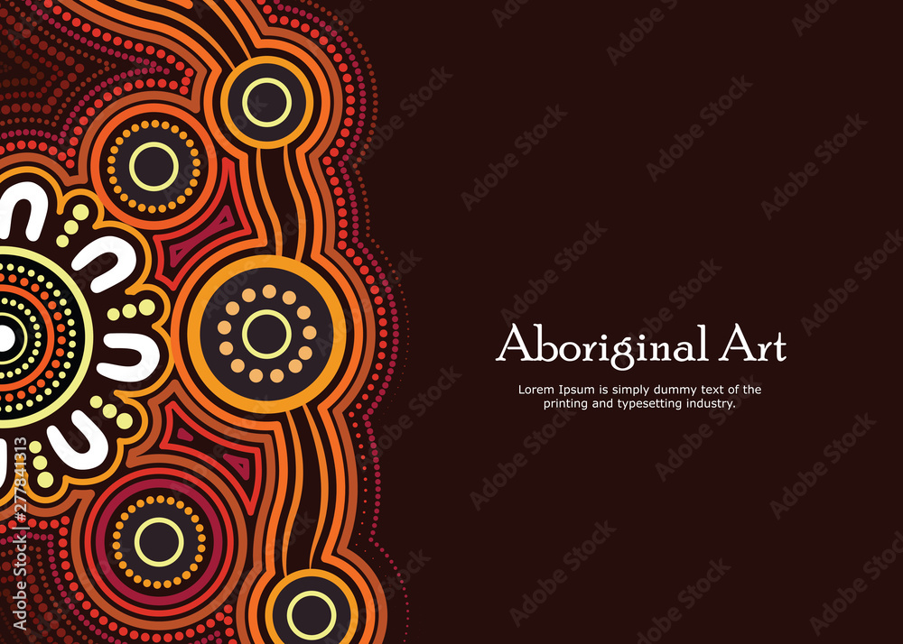 Aboriginal art vector banner with text. Stock Vector | Adobe Stock