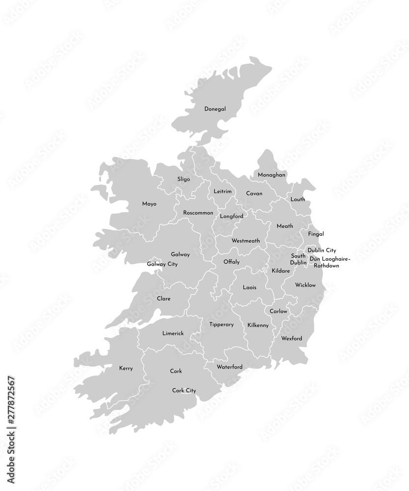 Vector isolated illustration of simplified administrative map of ...