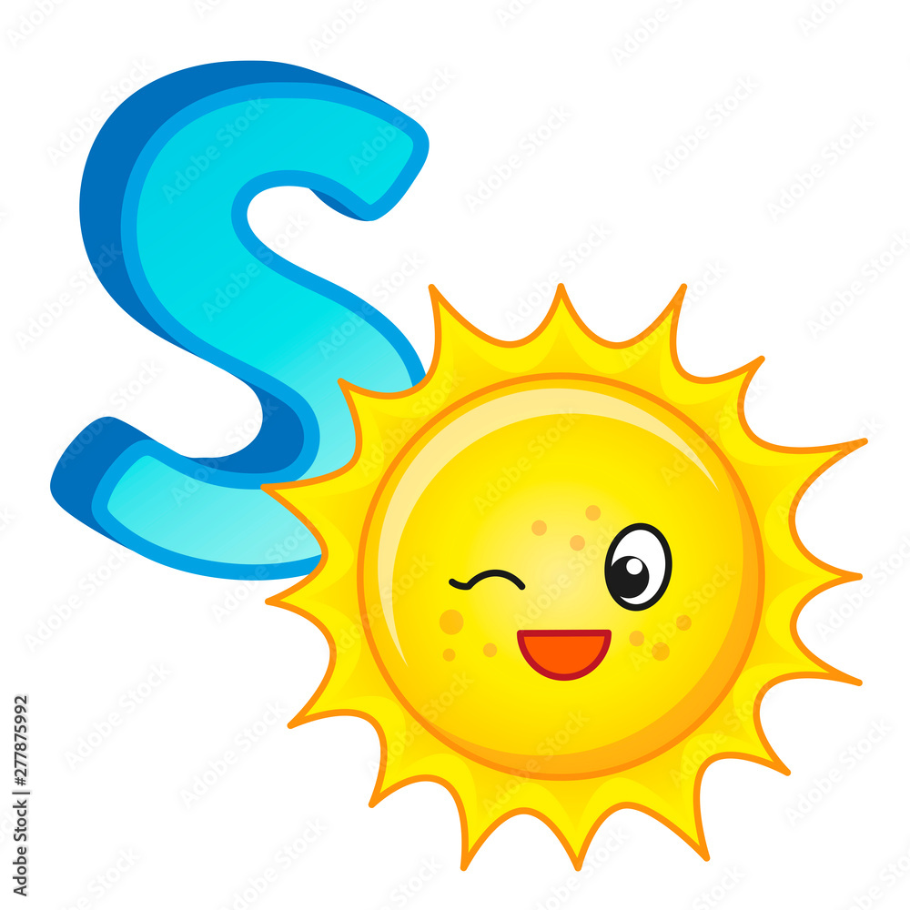 alphabet with capital letters of the English alphabet and cute cartoon ...