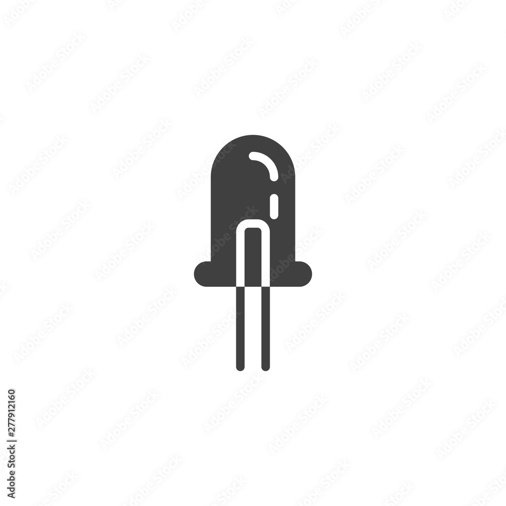 Light-emitting diode vector icon. filled flat sign for mobile concept ...