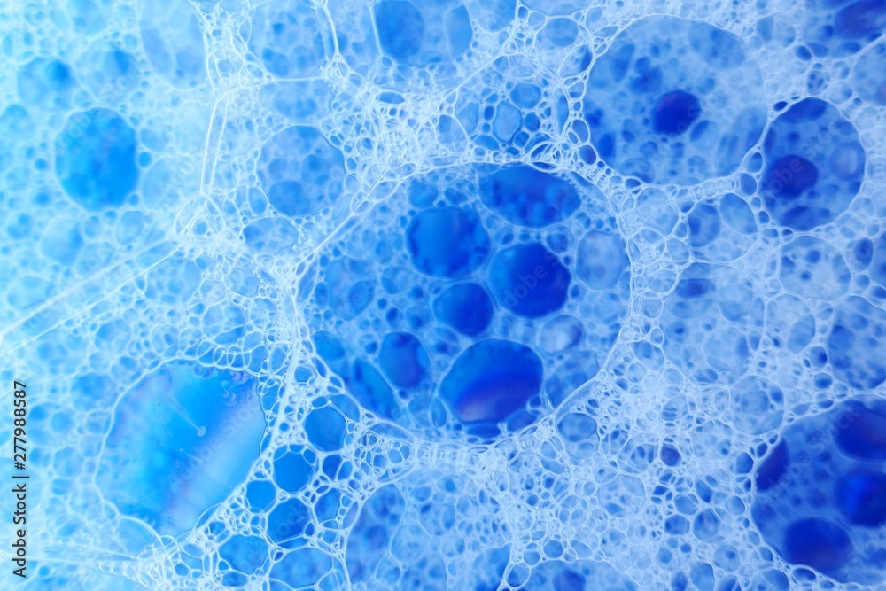 foam bubbles.blue soap bubbles background. Texture Foam Close-up.Foam ...