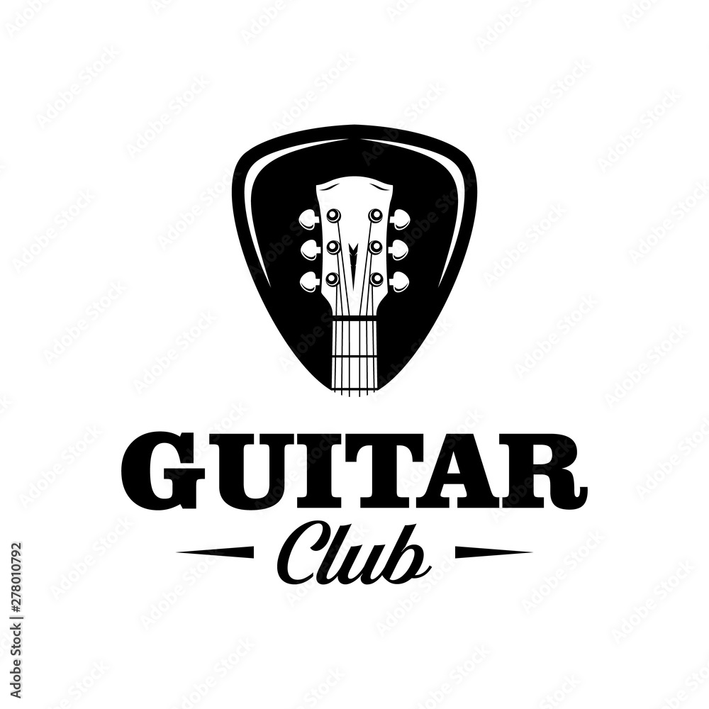 Classic guitar logo design inspiration Stock Vector | Adobe Stock