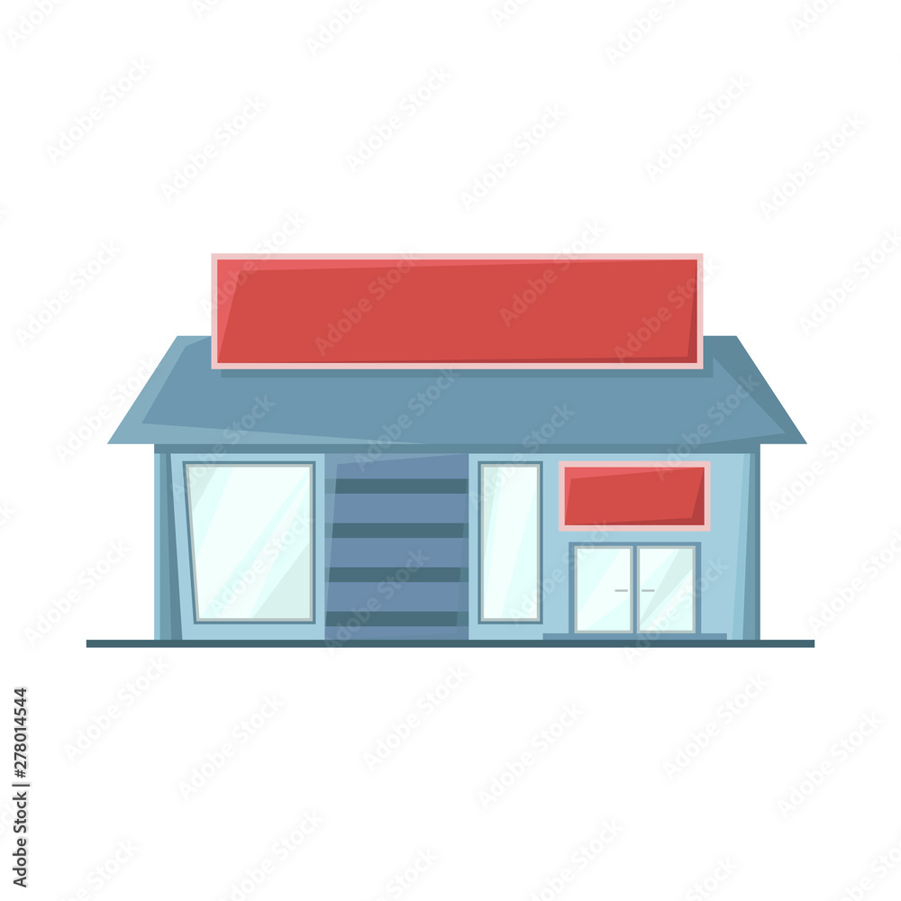 Vector illustration of hypermarket and public sign. Collection of ...