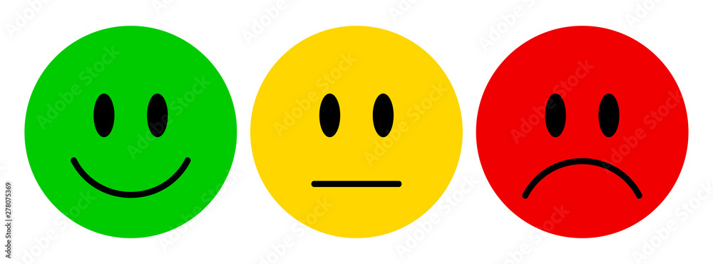 Vector illustration of facial expressions - smiley icon set. Emoticons ...