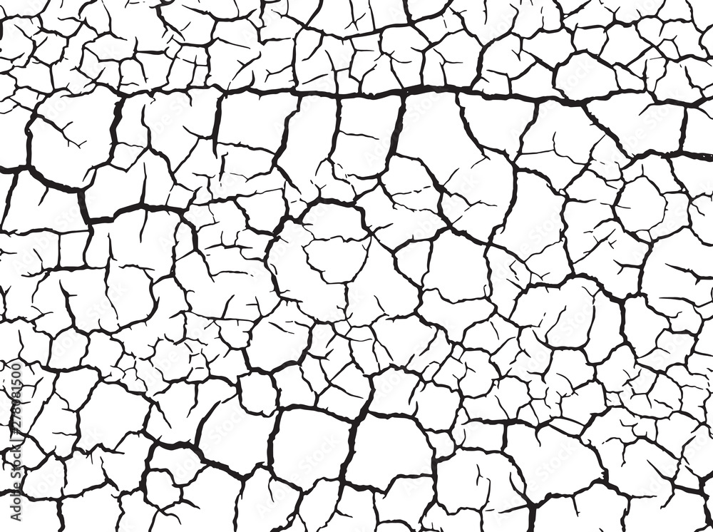 The cracks texture white and black. Vector background.Cracked earth ...