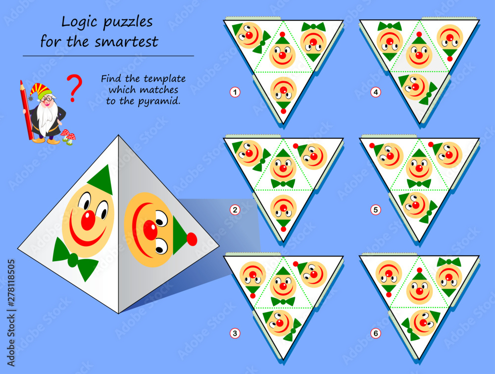 Logic puzzle game for smartest. Need to find the template which matches ...