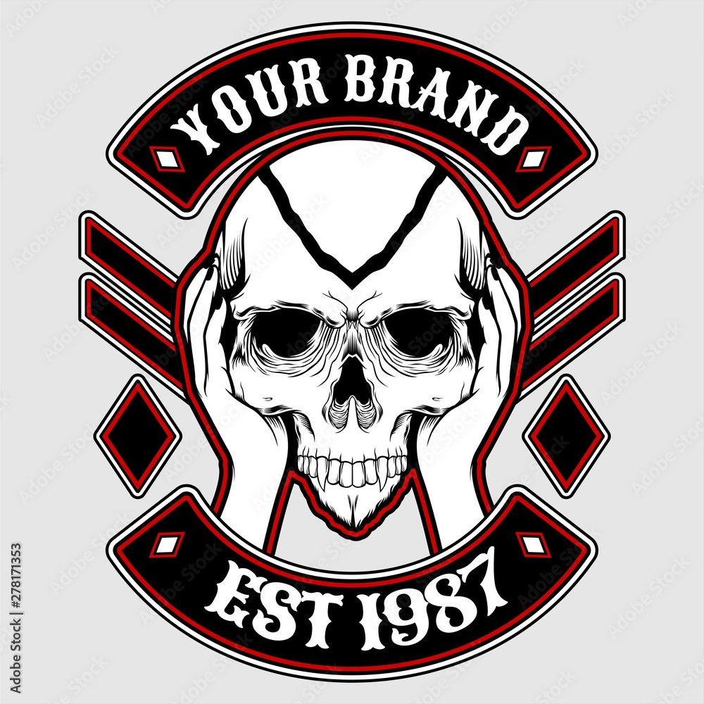 Human hand holding skull. Shakespeare's Hamlet scene. Hand drawn vector ...