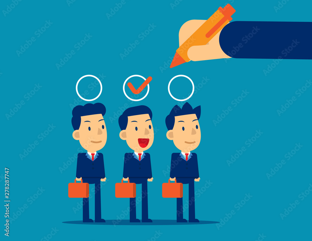 Manager hand selection employee appropriate candidate. Concept business ...