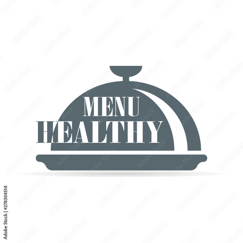Restaurant dish icon. Healthy food logo. Vector. Tray. Covered food ...