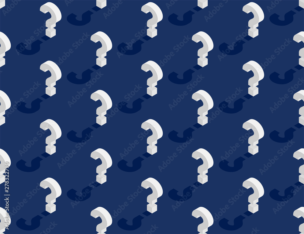 Question mark symbol 3D isometric seamless pattern, Doubt concept ...