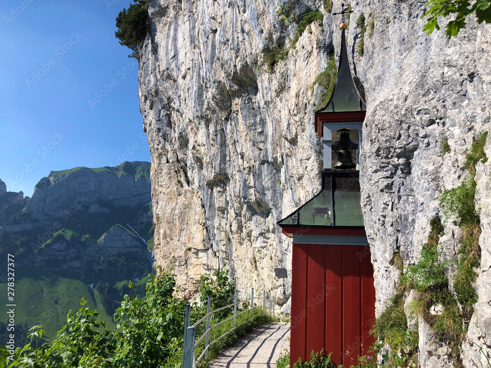 Chapel of St. Michael or Wildkirchli oder St. Michaels Kapelle in the ...