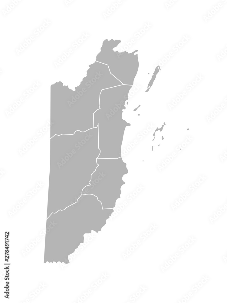 Vector isolated illustration of simplified administrative map of Belize ...