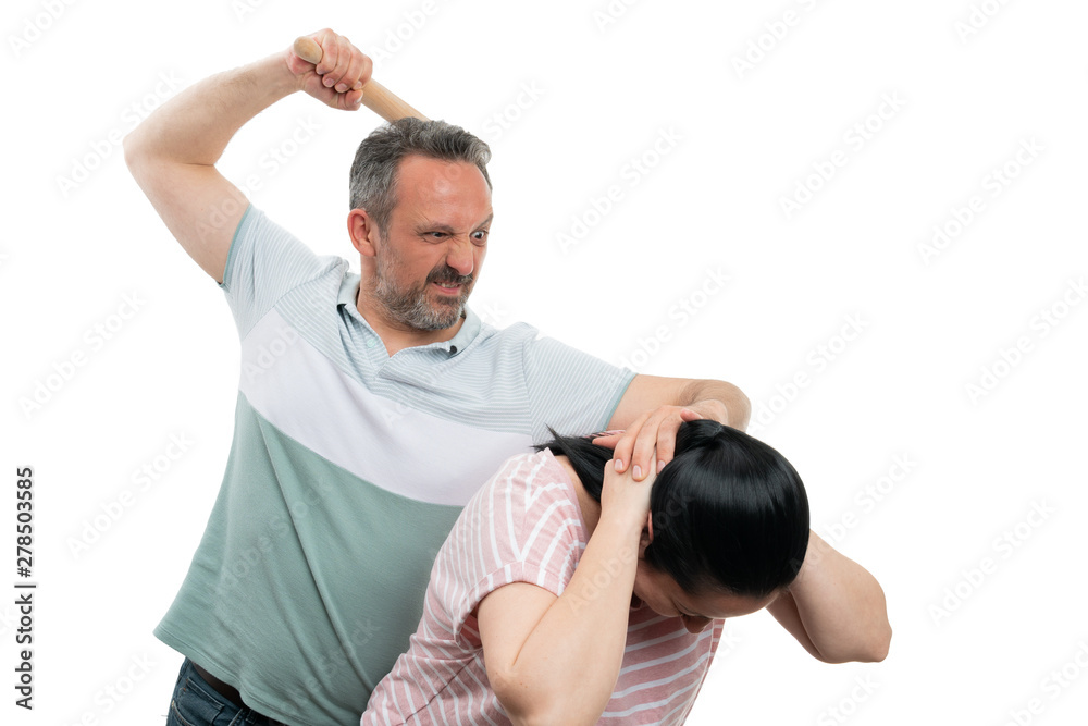 Man holding woman head as hitting her Stock Photo | Adobe Stock