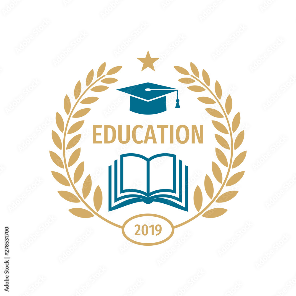 Education badge logo design. University high school emblem. Stock ...